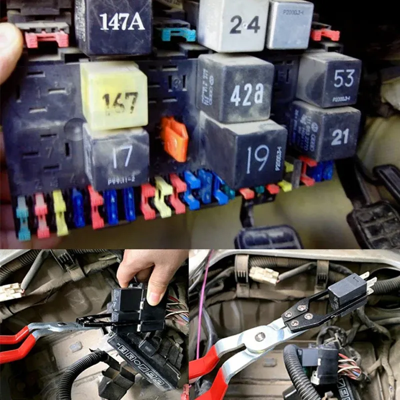 Universal Automotive Relay Clamp Fuse Puller Pliers Car Repair Hand ...