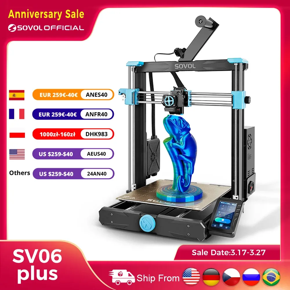 Printer 3D SV06 Plus Large Direct Drive 3D Printer Large Size 150mm/S ...
