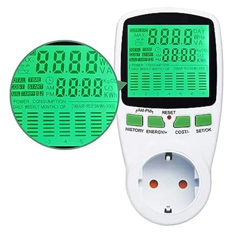 DHgate.com:EU Plug LCD Display Power Meter Plug, Electricity Usage ...