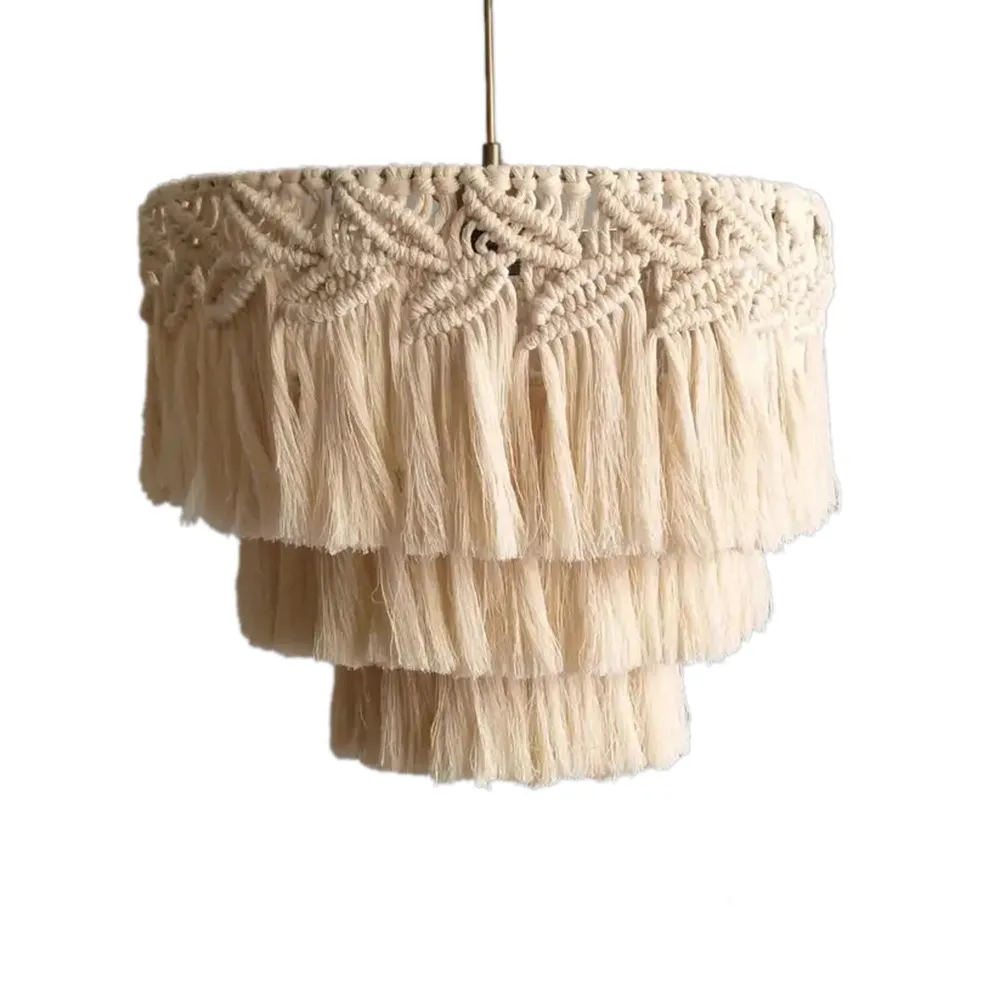 DHgate Handwoven Bohemian Tassel Lampshade Chandelier Nordic Home Decor Home Garden