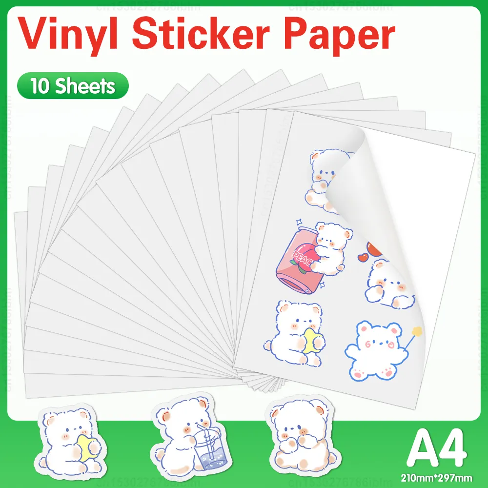 Waterproof A4 Printable Vinyl paper with sticker Sheets - Self-Adhesive ...