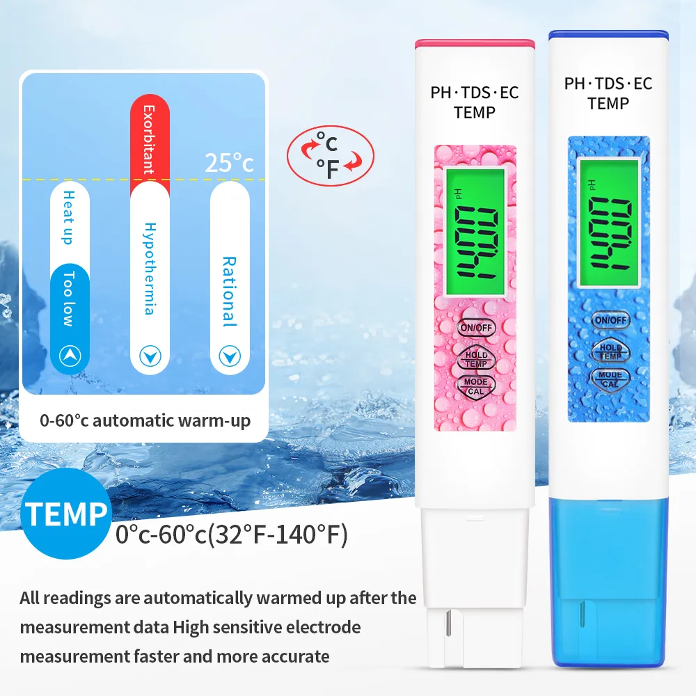 Wholesale Digital PH Meter 4 In 1 PH TDS EC Temperature Meter Water ...