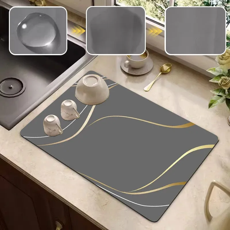 DHgate.com:Super Absorbent Rubber Dish Drying Mat, Quick Dry Kitchen ...