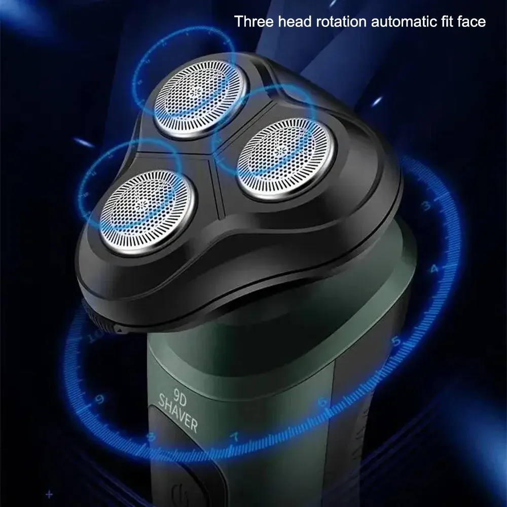 9D Waterproof Electric Shaver for Men Rechargeable Razor Wet Dry Use ...