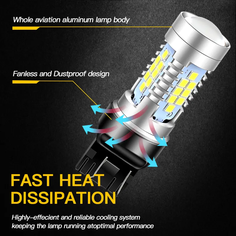 2x LED Daytime Running Lights W21/5W 7443 T20 for Lada Granta Kalina ...