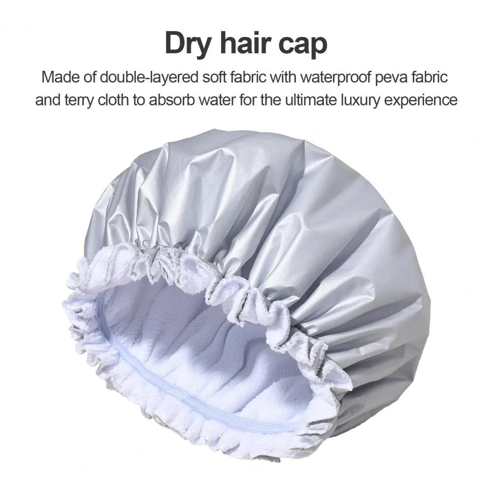 Reusable Waterproof Shower Cap for Women with High Elasticity Band ...