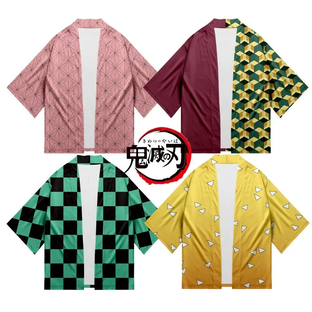 Kimetsu No Yaiba Tanjirou Nezuko Cosplay Yukata Kimono Coat Casual ...