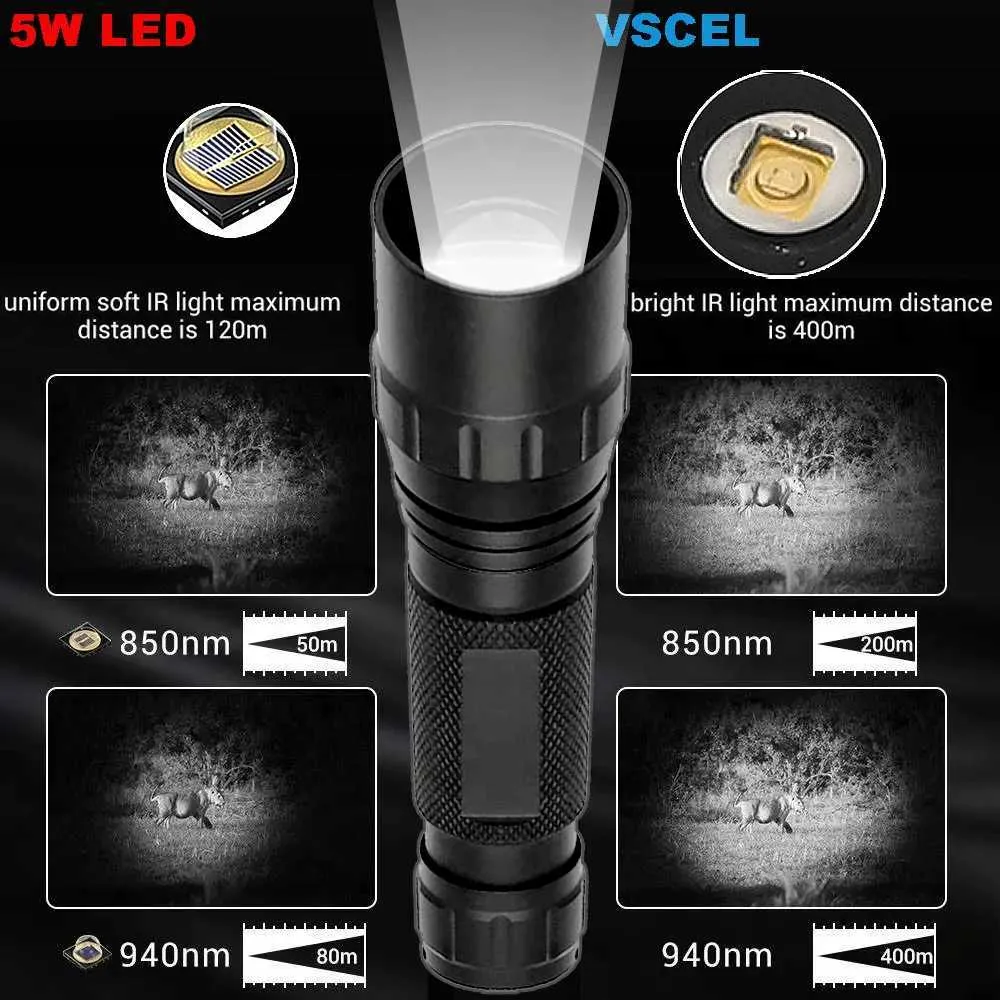 Infrared Flashlight with Mute Adjustment - 7W VCSEL 850nm/940nm, 810nm ...