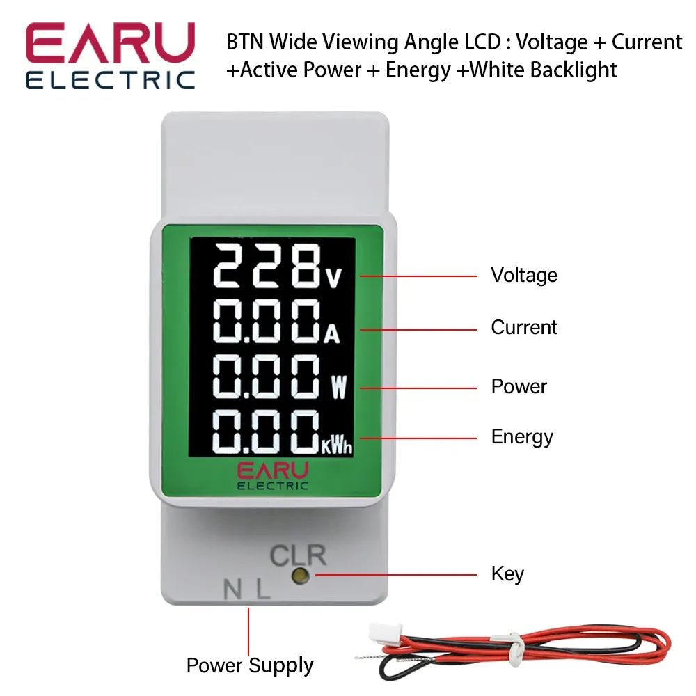4-in-1 hvac phase monitor with Digital Energy Meter, Voltmeter, and ...