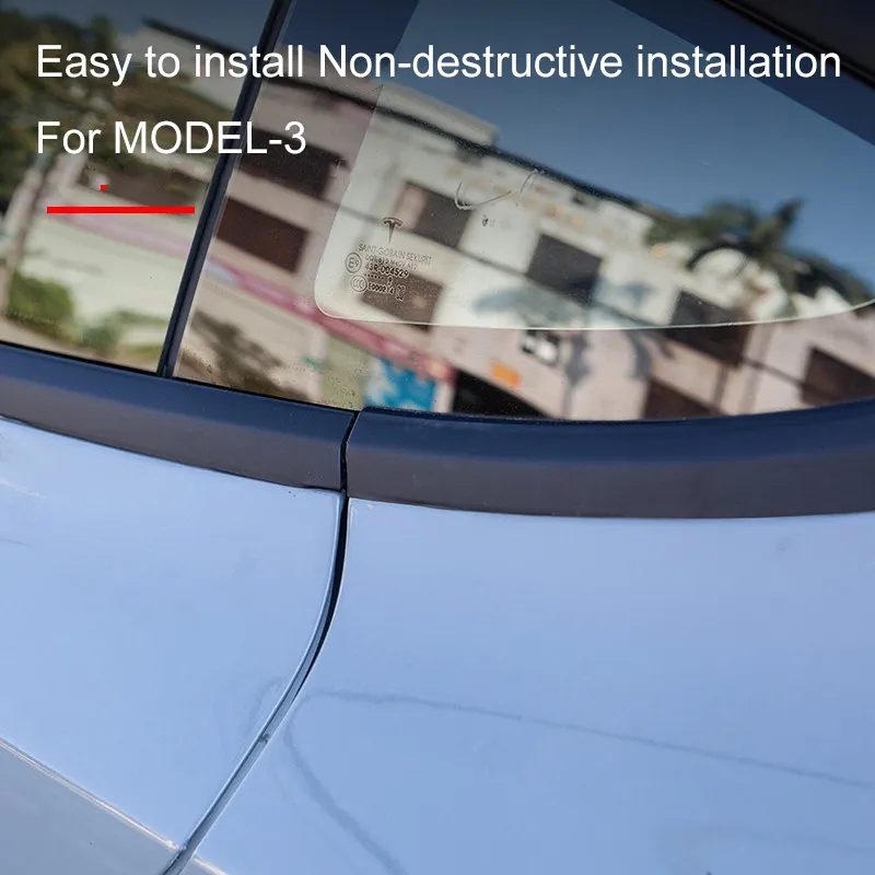 Tesla Model 3 Window Trim Chrome Strip Extérieur PVC Sticker Film DIY ...