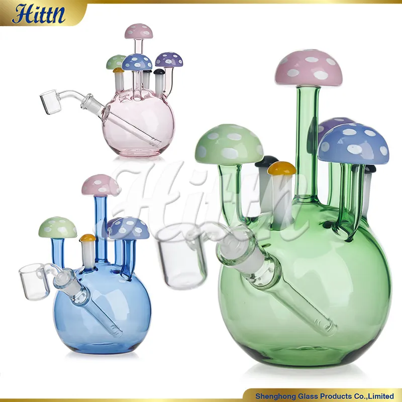 Mini Mushroom Hand Blown Glass Dab Rig Bong With Quartz Banger 420 ...