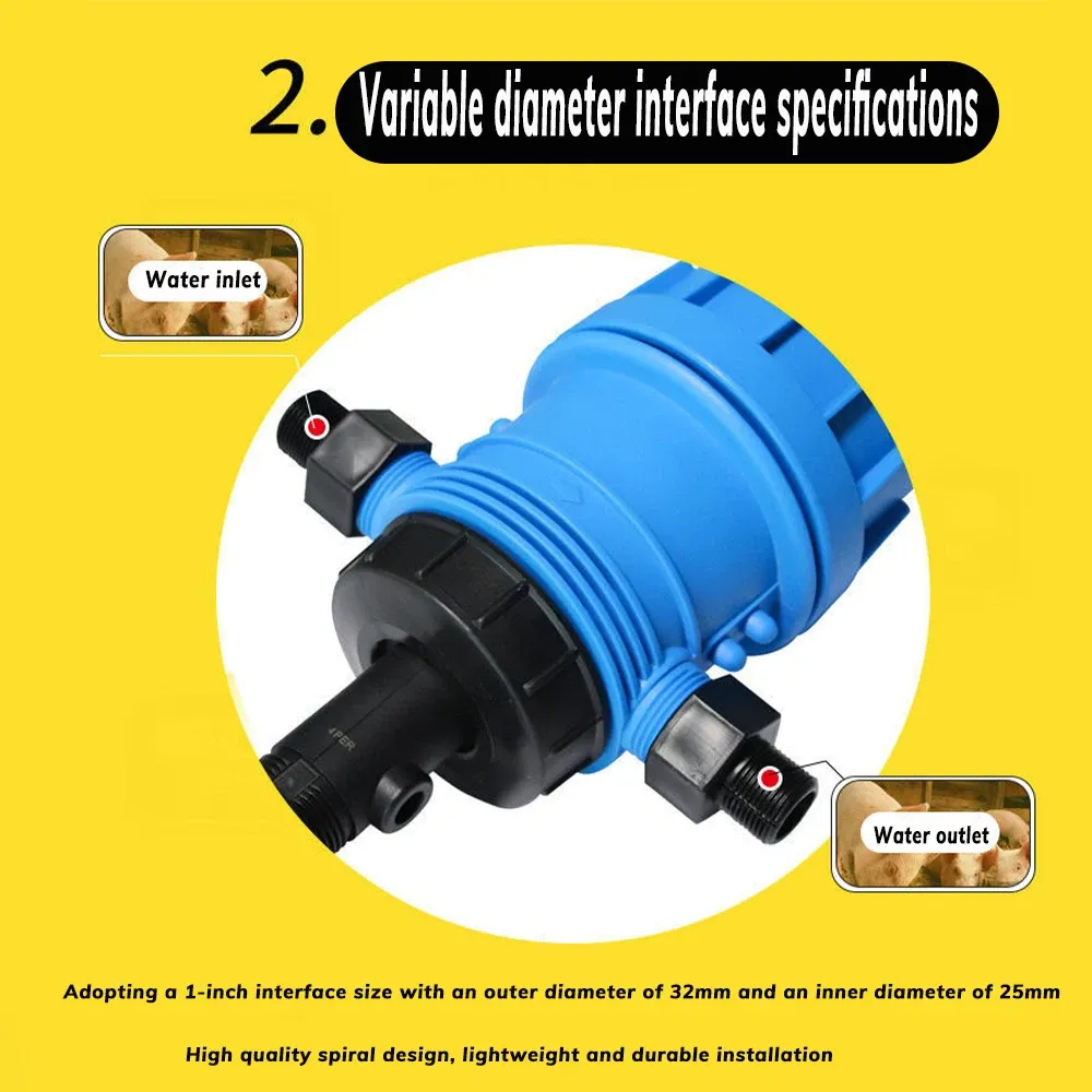 Fertilizer Injector, 0.4%-4% Automatic Hybrid Proportional Pump Chemical Liquid Doser Dispenser ...