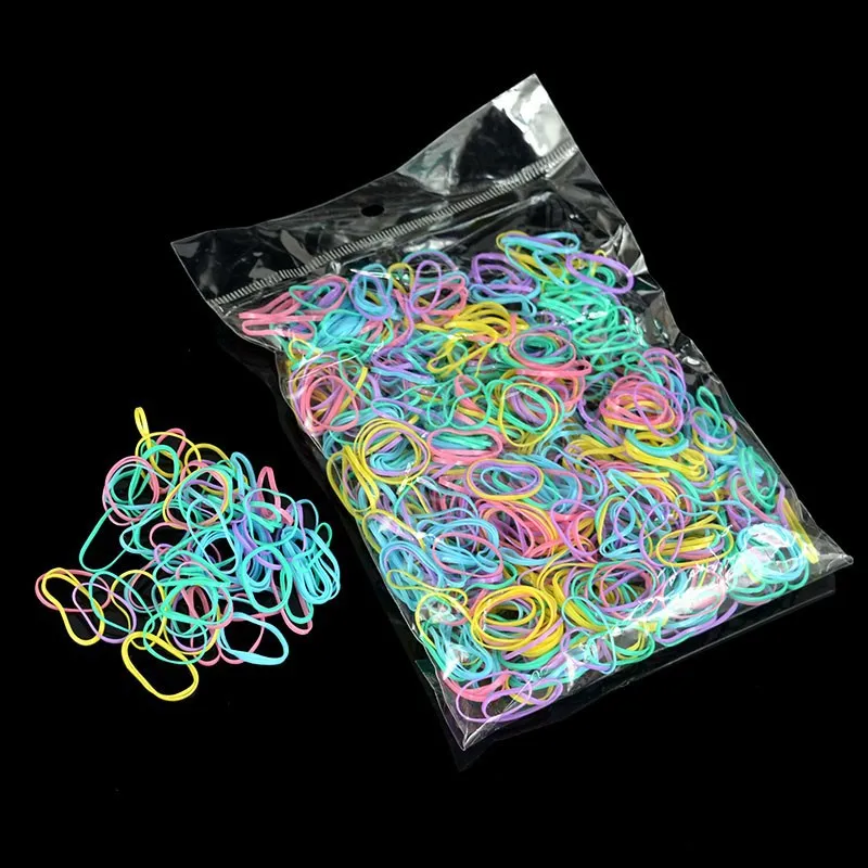 Small Rubber Band Hair Ties TPU Strong Elastic Loops for Hair and ...