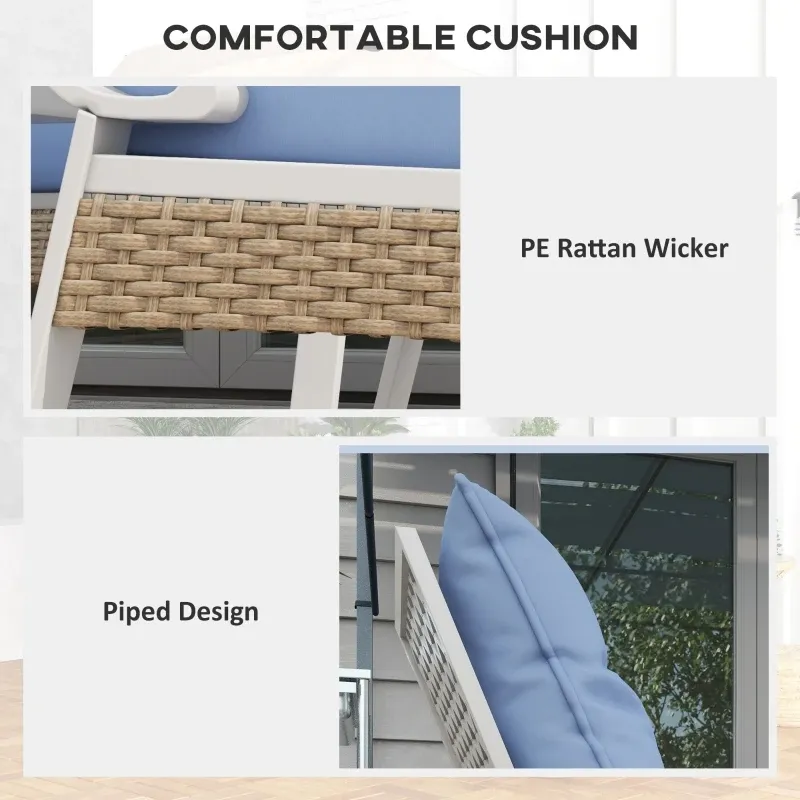 Light Blue Rocking Chairs, Patio Furniture Set With Loveseat Sofa ...