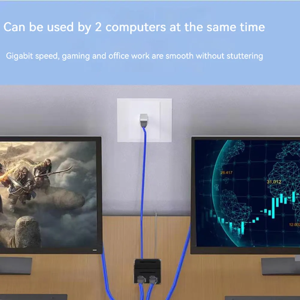 1000Mbps External RJ45 Network Switch Connector Splitter, 1 to 2 Port ...