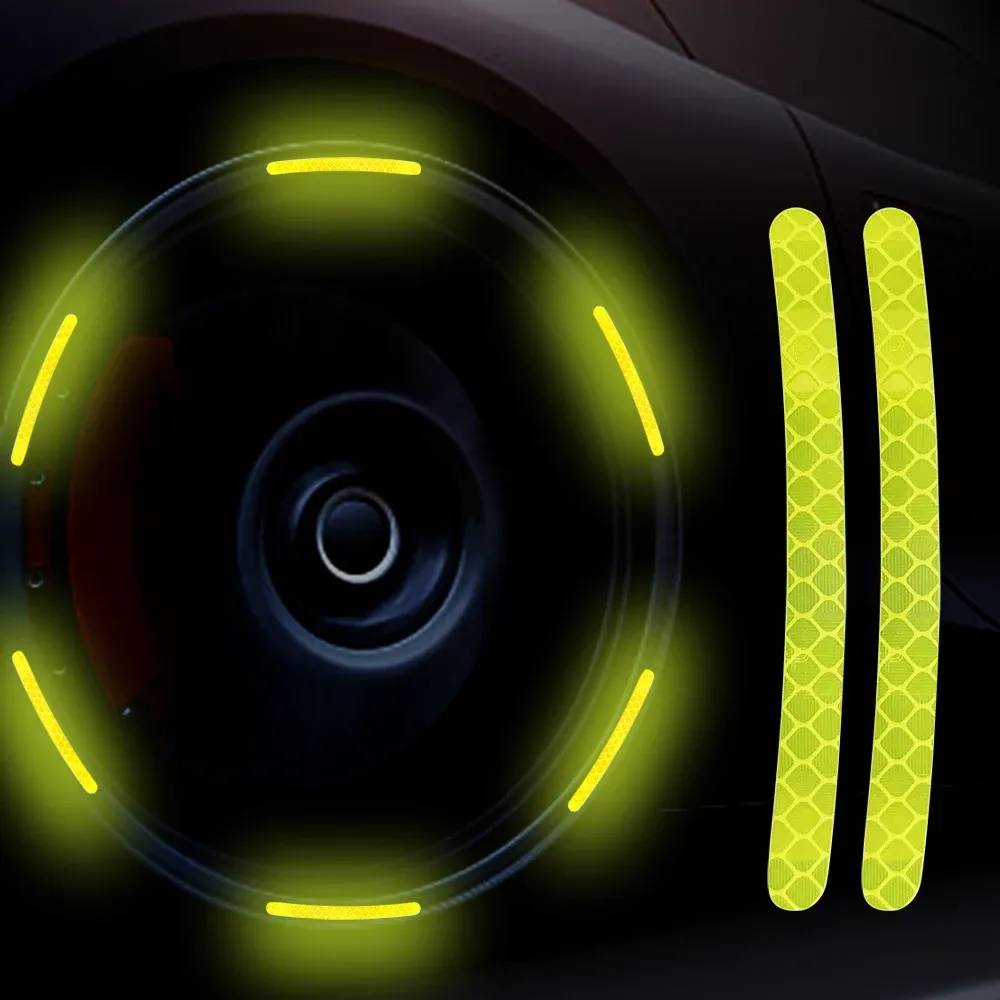 Reflective Car Wheel Rim Stickers High Visibility Decorative Strips For ...