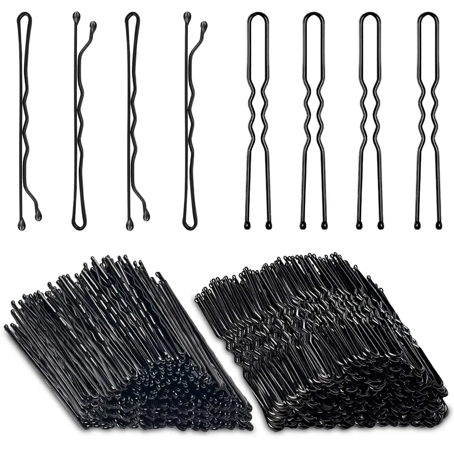 Black Invisible Waved BB Hair Clips - Stylish Metal Bobby Pins for ...