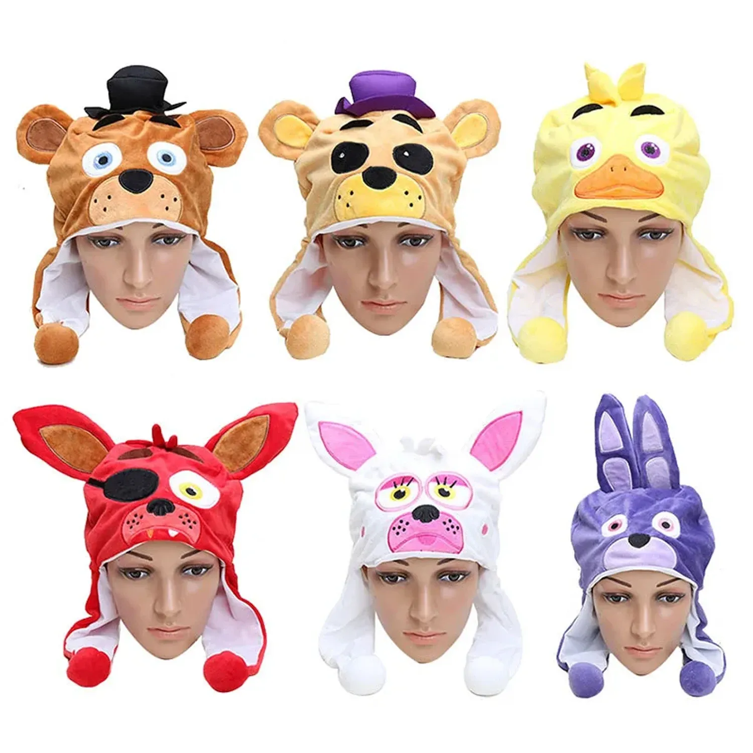 DHgate.com:Freddy Fazbear Plush Hats - 6 Unique Designs, Warm & Soft ...