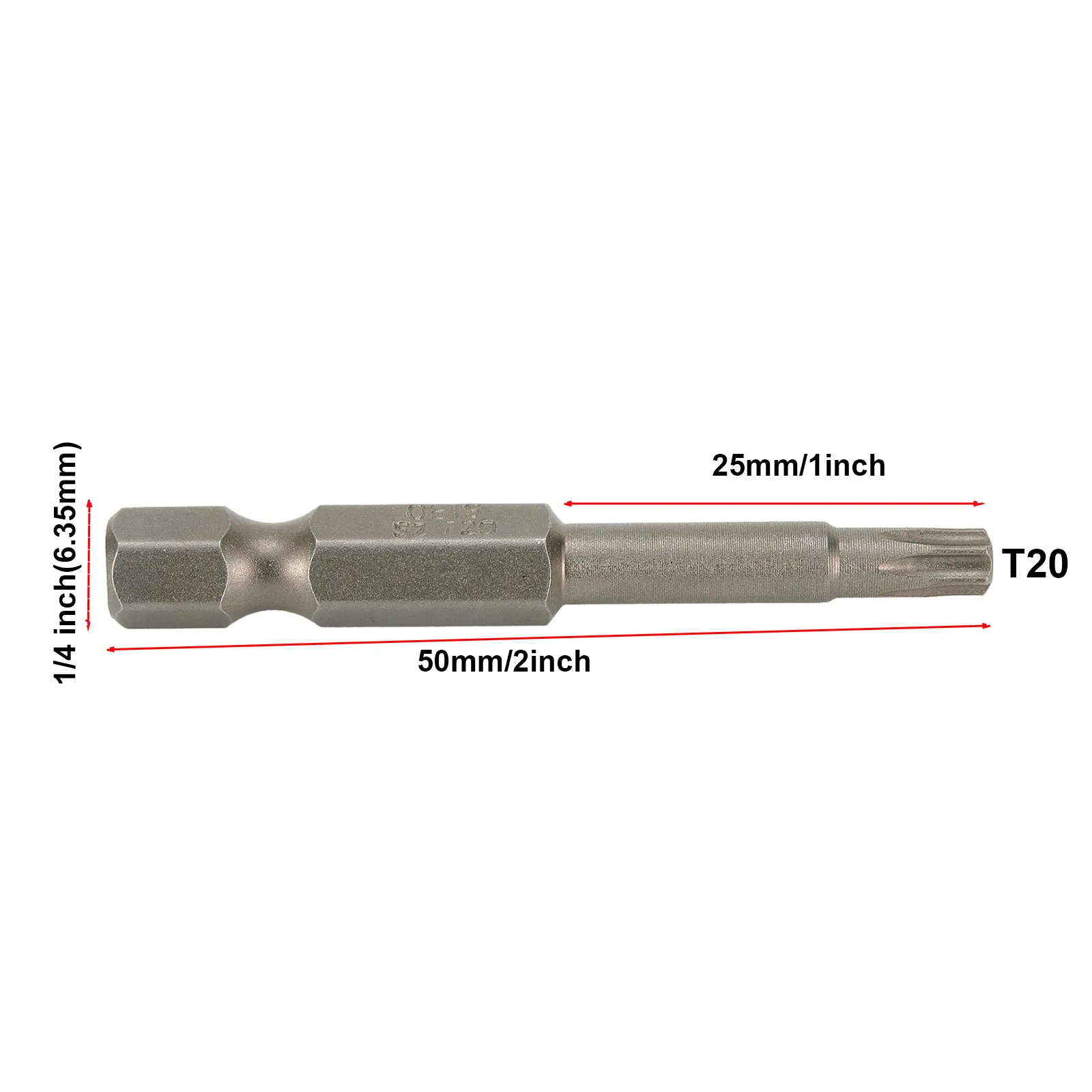 Magnetic Torx Screwdriver Bit Set 50mm Long 1/4 Inch Hex Shank T20 from ...
