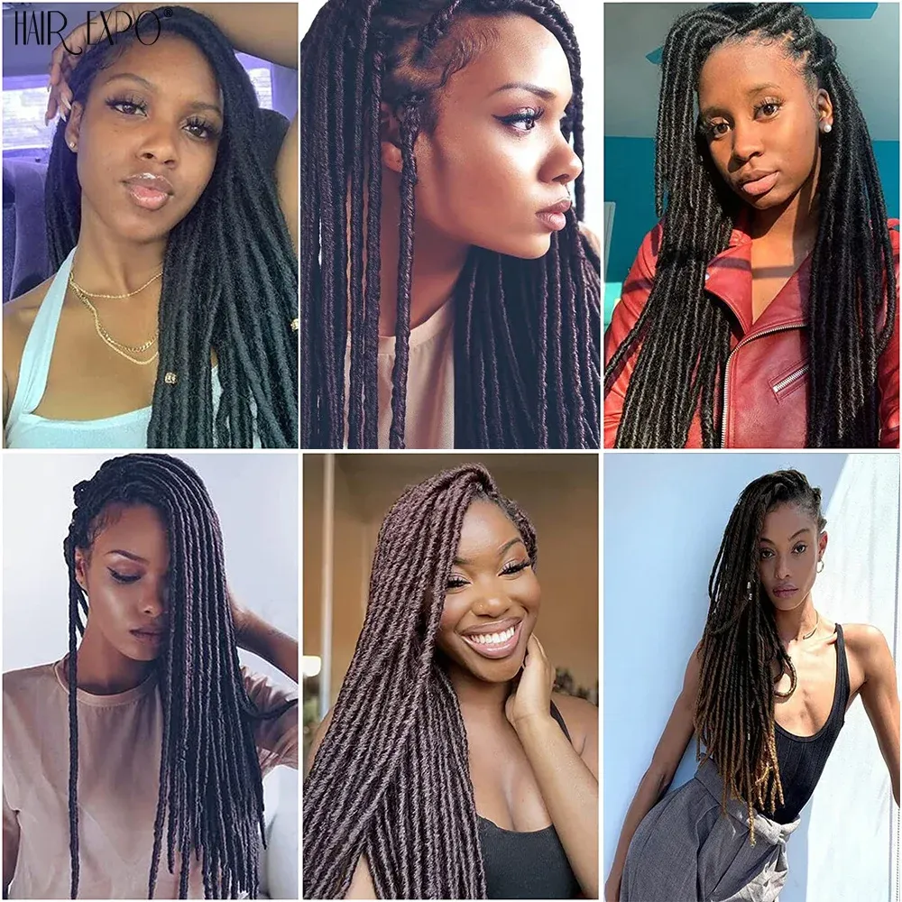 Synthetic Hair Extensions For Braiding: 18 Inch Faux Dreadlocks Crochet ...