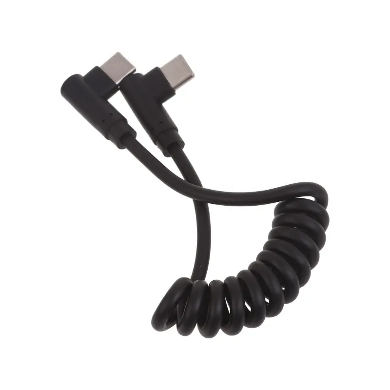 90 Degree Coiled Cable with Stretchable Charging Cord - Durable and ...