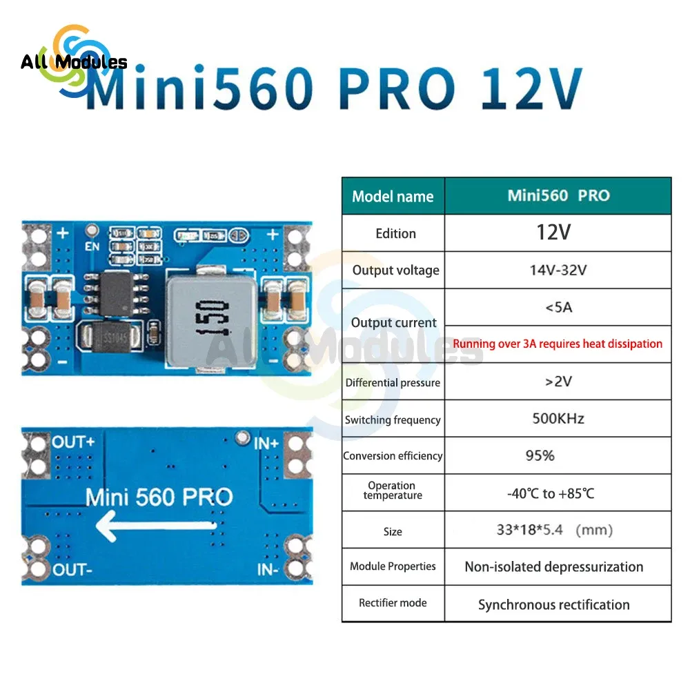 DHgate.com:3V 5A Step-Down DC-DC Converter: Mini560 Voltage Regulator Buck Module for Efficient ...