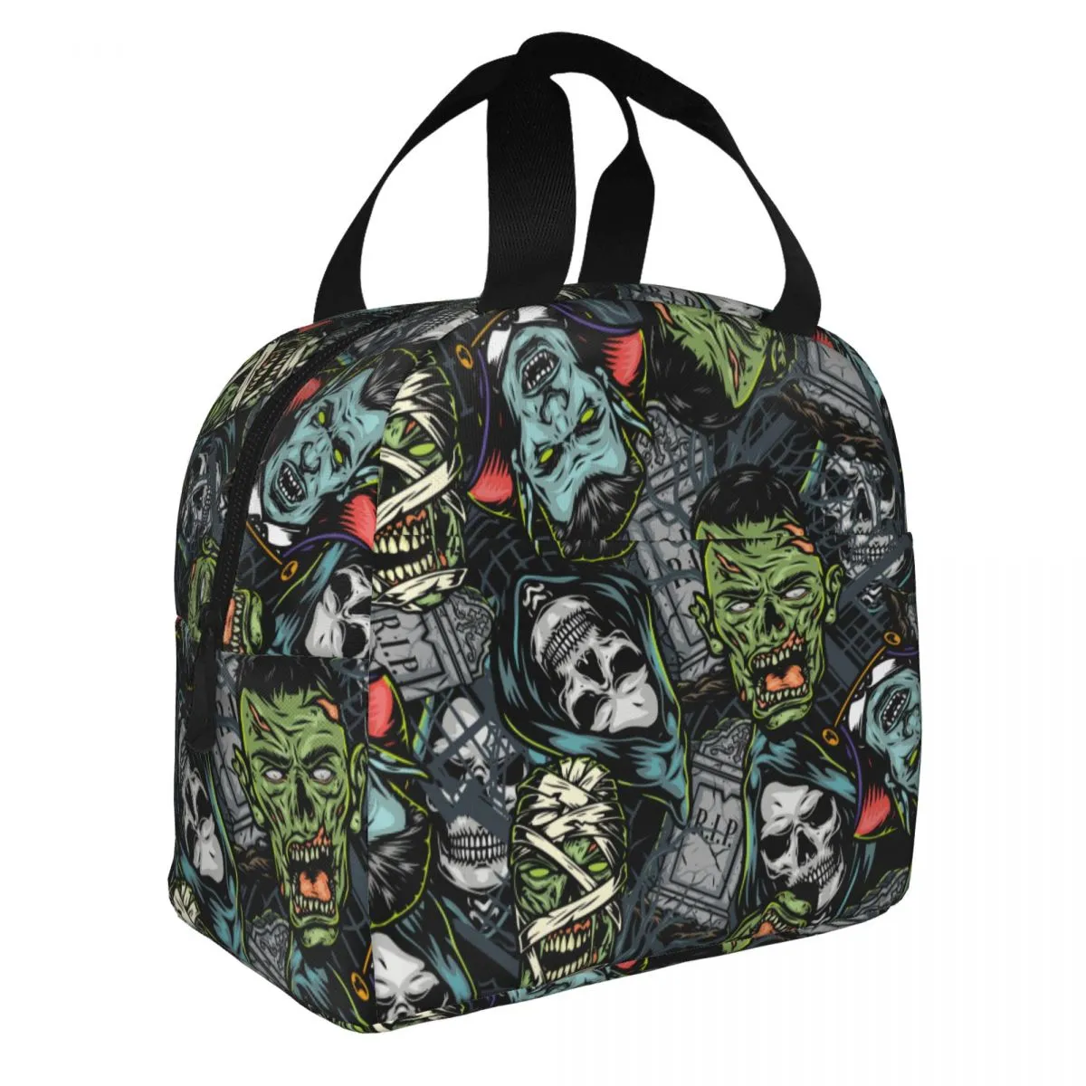 Halloween Insulated Lunch Bag: Vintage Horror Design, Reusable Thermal ...