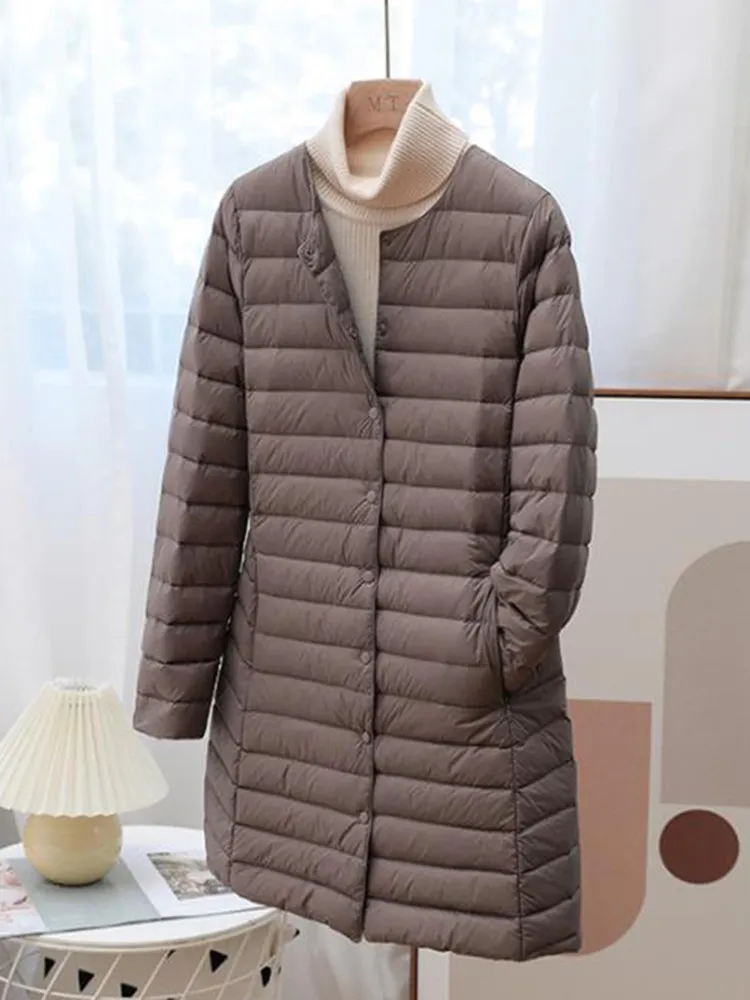 SEDUTMO Women's Long Slim Quilted Duck Down Coat Lightweight Warm Puffer Jacket from Dhgate ...