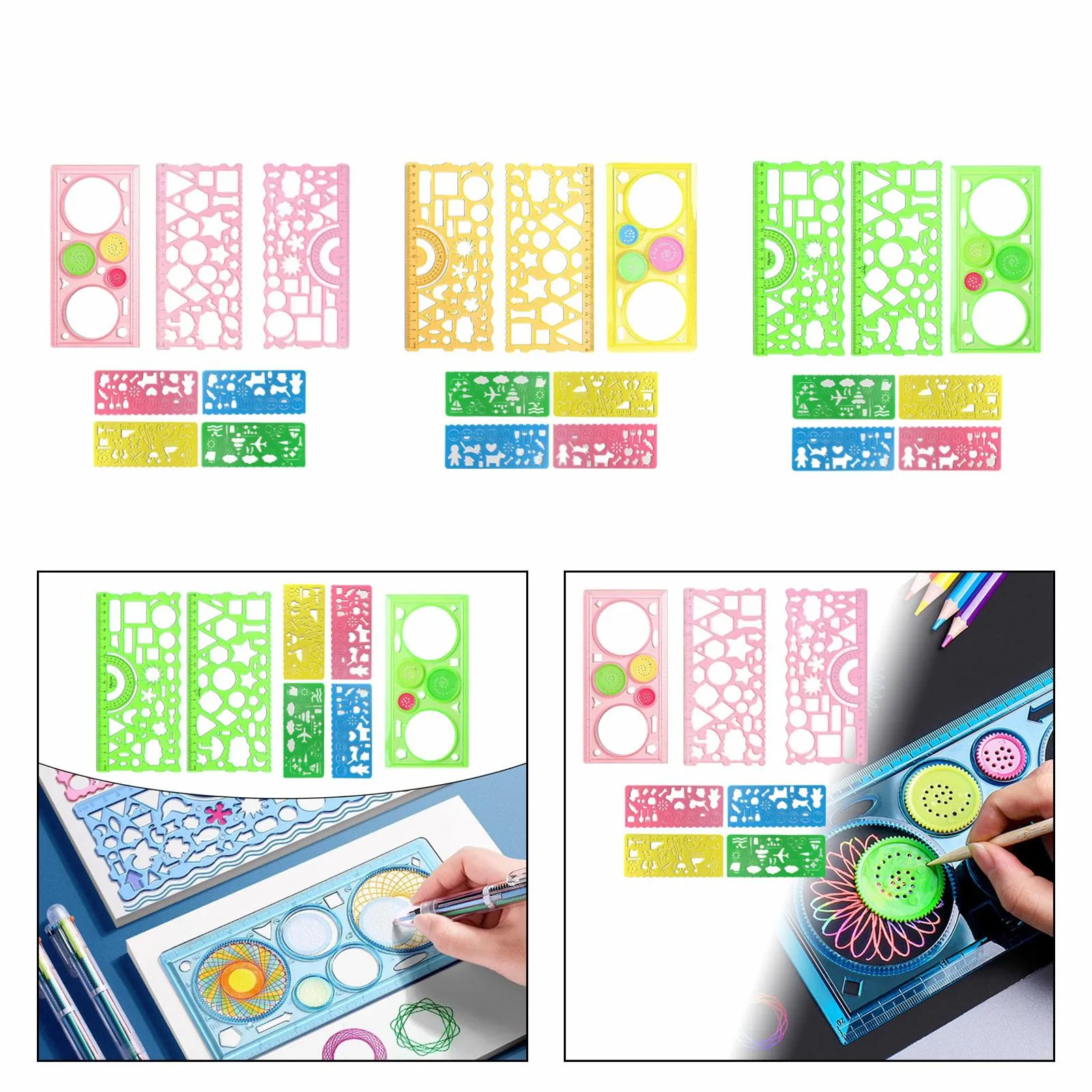 DHgate.com:Geometric Drawing Templates, 7-Piece Portable Drafting ...