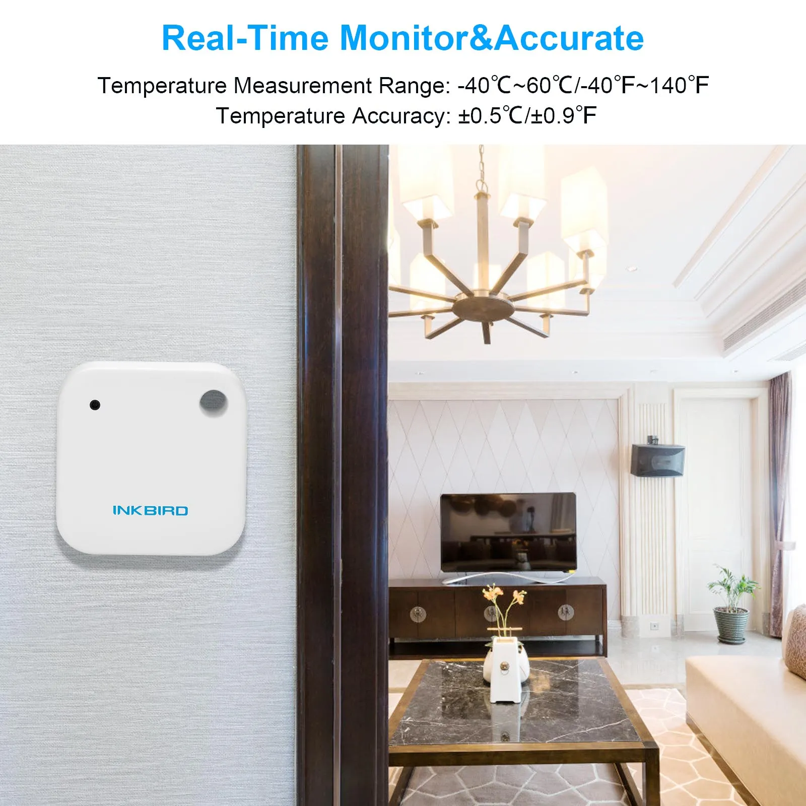 Digital Food Thermometer Wireless Temp Humidity Sensor, IPX4 Waterproof ...