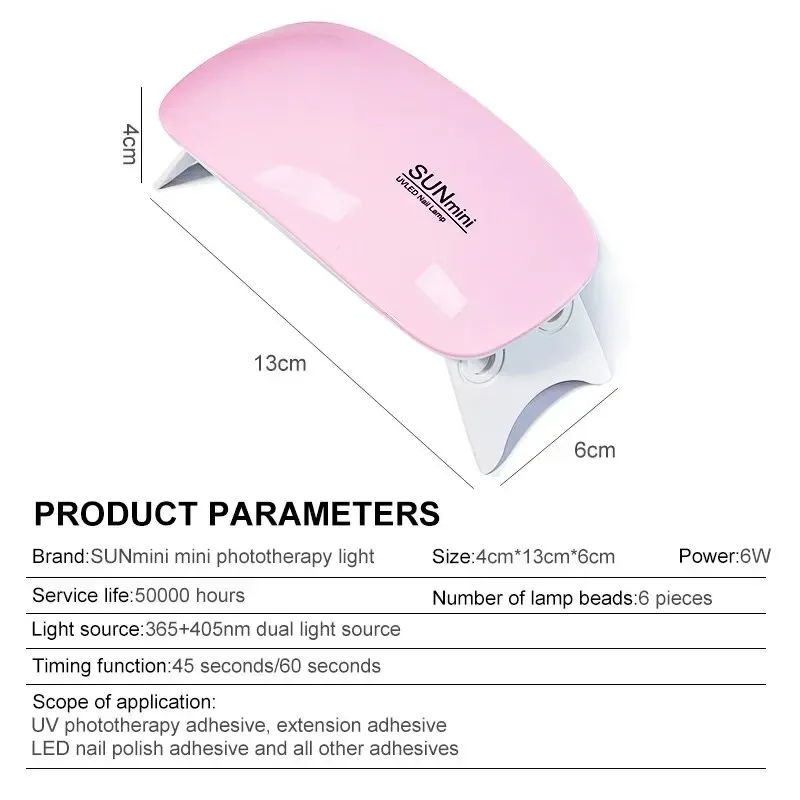 Portable Mini Nail Dryer - 6W LED UV Nail Lamp for Quick Gel Polish ...