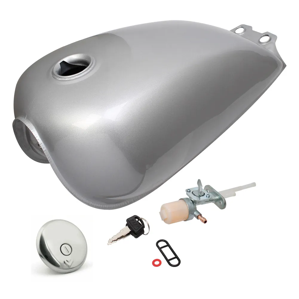 9L 2.4 Gal Universal Motorcycle Fuel Tank: Retro Style With Cap, Ideal ...