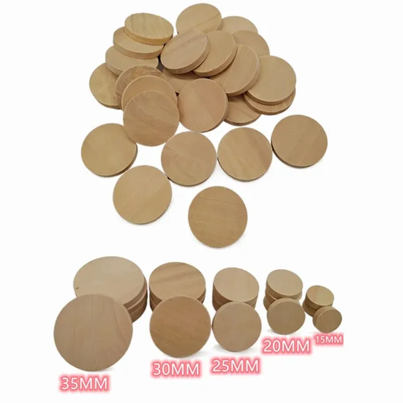 5cm-3.5cm Wooden Circles Round Discs Unfinished Wood Slices for DIY ...