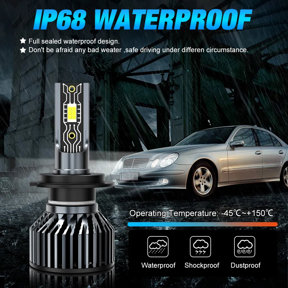 Ultra Bright CSP LED Headlight Bulbs - 3570 Chips, 30000LM, H1 H4 H7 H8 ...