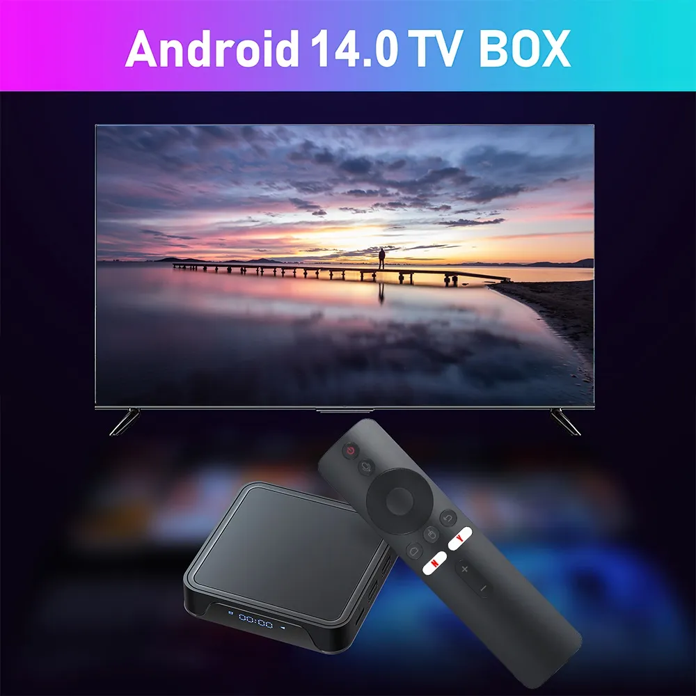 TV98 PRO ATV Smart TV Box Android 14 Allwinner H313 Quad Core 2.4G /5G Dual Wifi BT 5.2 8K HD ...