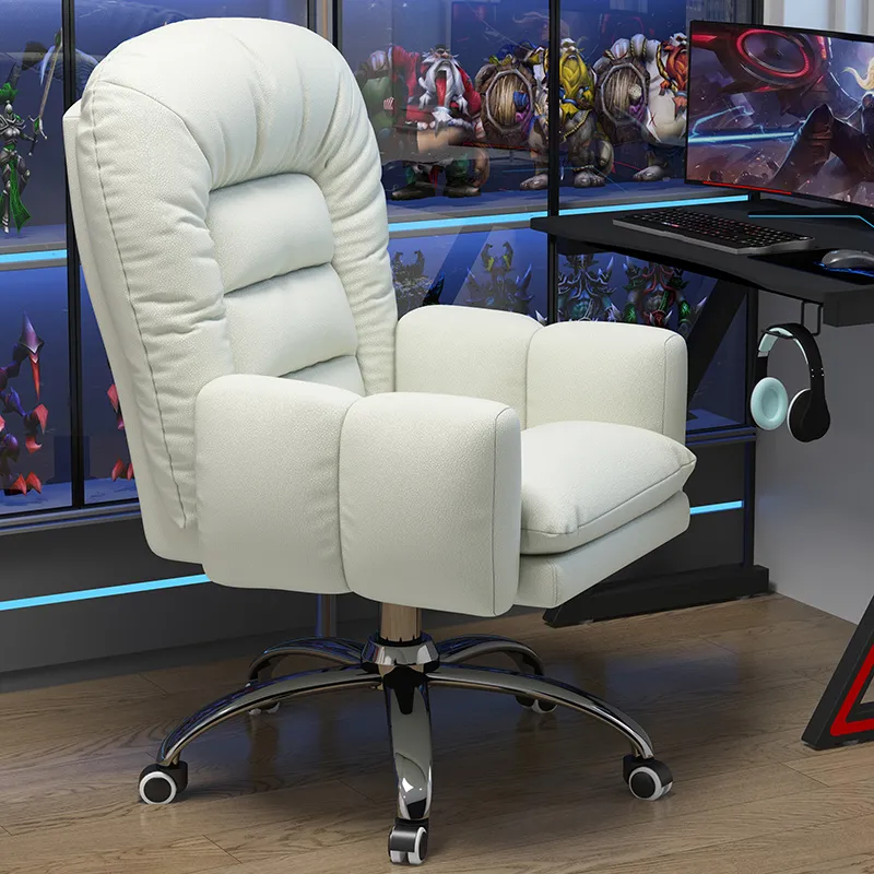 Premium White Ergonomic Desk Chair - Reclining Comfort & Modern Style ...
