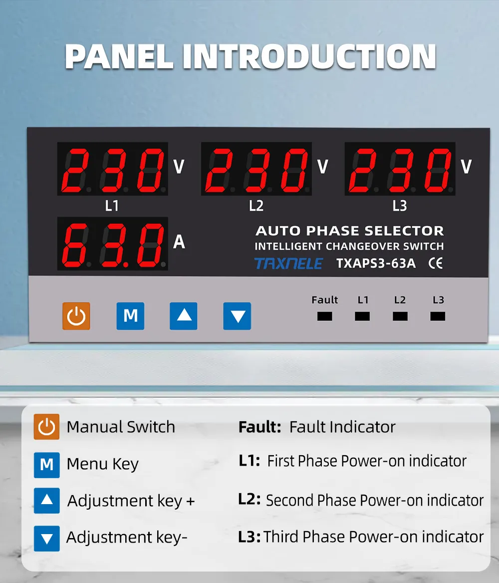 Over Under Voltage Protector ATS Automatic Transfer Switch Phase ...