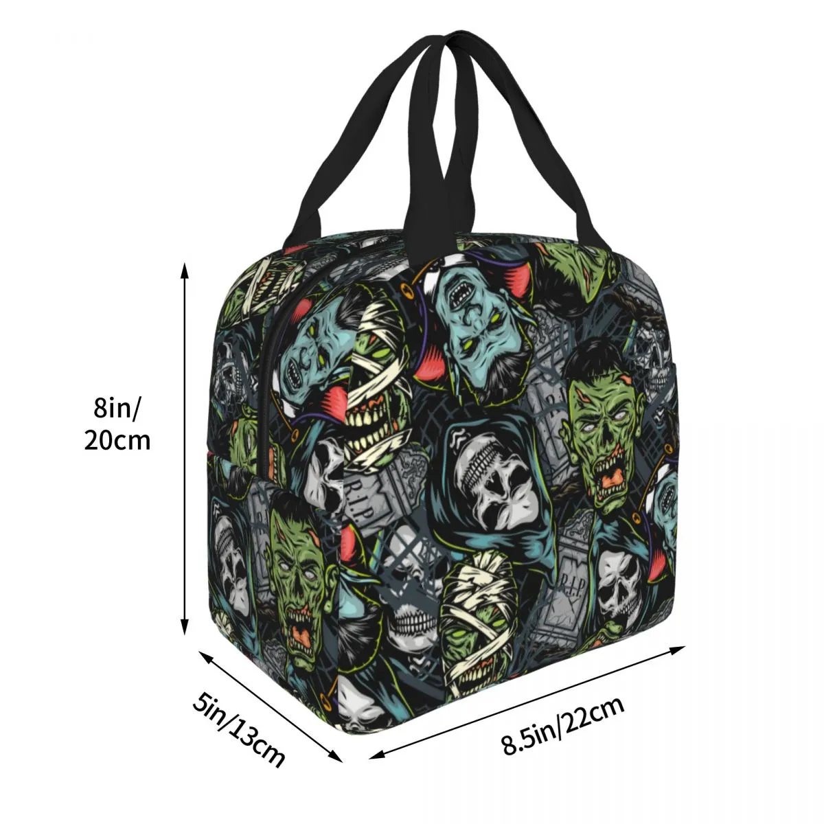 Halloween Insulated Lunch Bag: Vintage Horror Design, Reusable Thermal ...