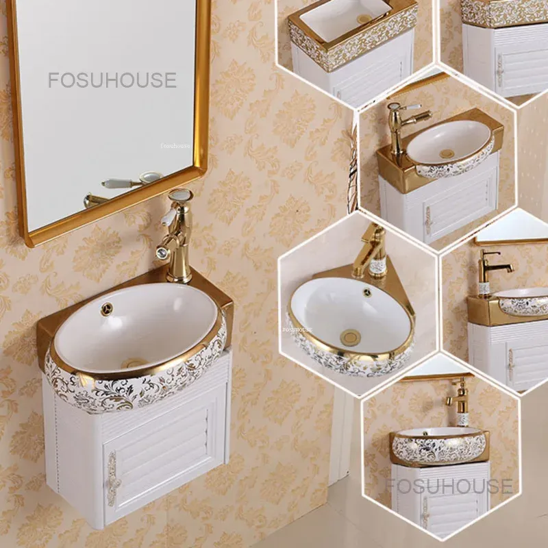 DHgate.com:Triangular Mini Ceramic Wall-Mounted Bathroom Sink Basin ...