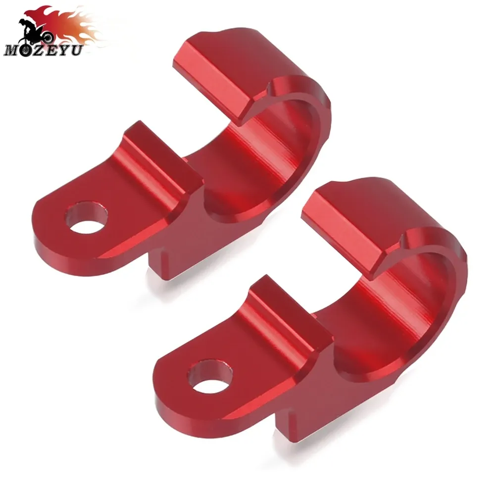 Motorcycle Handlebar Clamps Front Brake Line Hose Guide - Aluminum ...