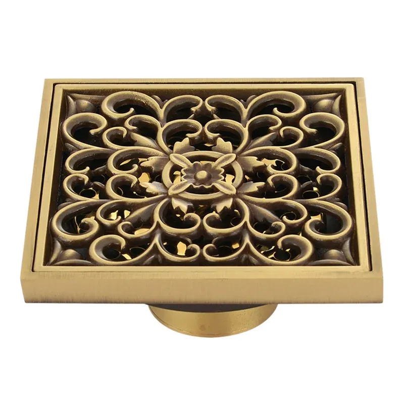 DHgate.com:Antique Brass Square Shower Drain Cover, Euro Style Floor ...