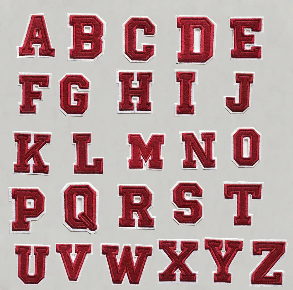 DHgate.com:26 Red English Alphabet Embroidered Fabric Stickers - DIY ...
