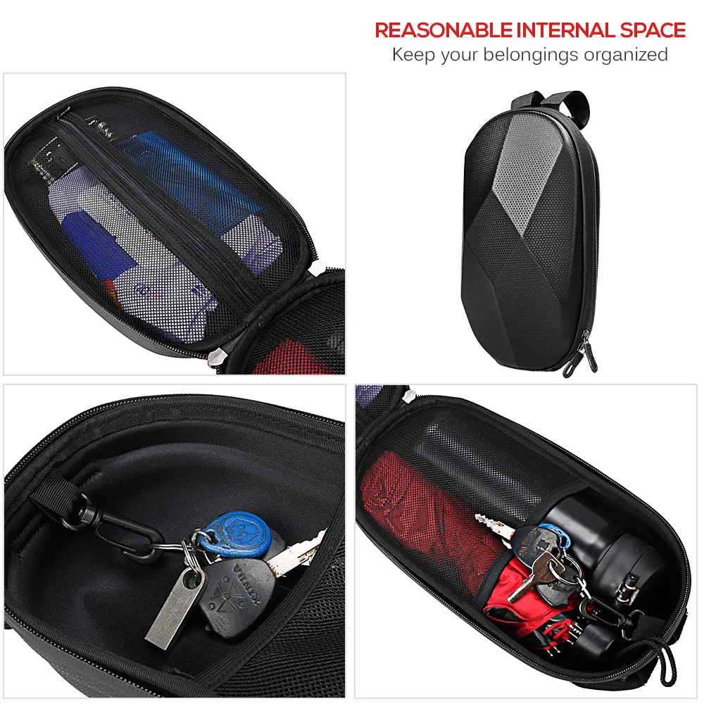 Waterproof Scooter Handlebar Bag - 1.5L/4L Hard Shell Bicycle Rack ...