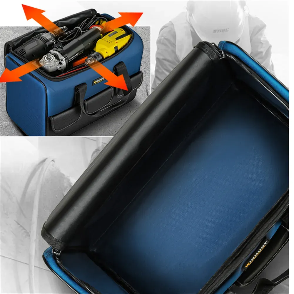 Waterproof Utility Tool Bag - Extra Capacity, Multi-Pocket Electrician ...