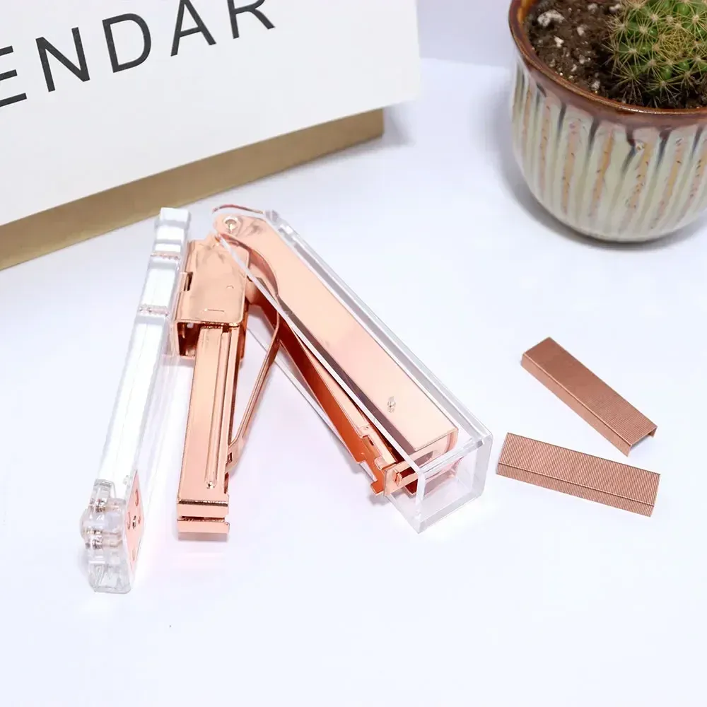 DHgate.com:Transparent Acrylic Stapler, Heavy-Duty Rose Gold Stapler ...