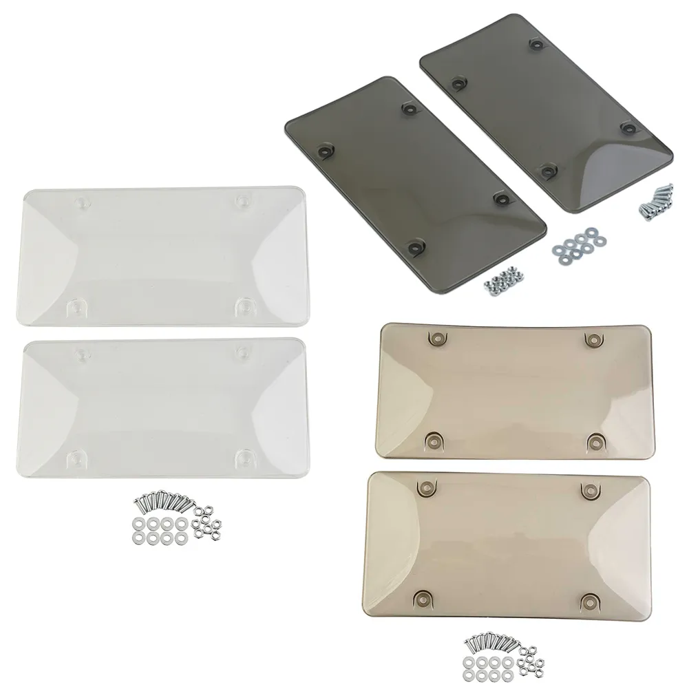 2 Pack Car License Plate Shields - Tinted & Clear Tag Covers, Durable ...