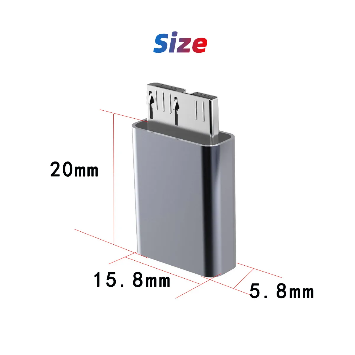 Micro B USB 3.0 Male to Type C Female Adapter USB 3.0 Connector Fast ...