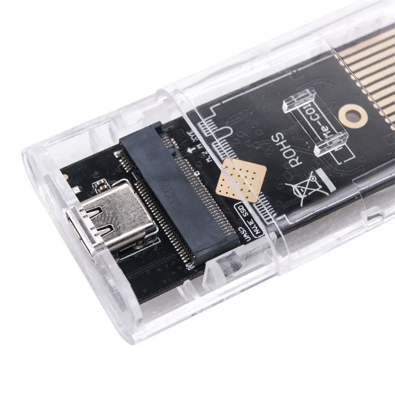 M.2 SATA SSD Enclosure Adapter: External Transparent M.2 SSD Box With ...