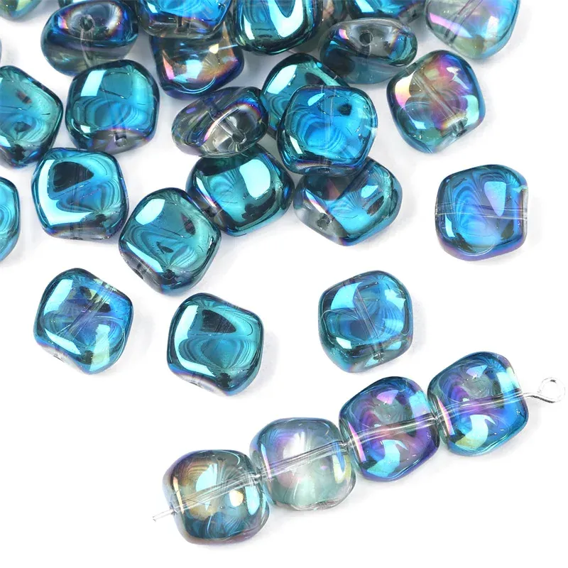 11mm Corrugated AB Shiny Glass Beads for DIY Bracelet Accessory ...