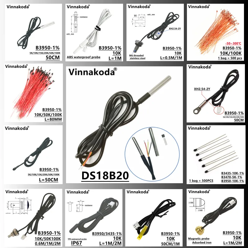 NTC Thermistor Temperature Sensor B3950 10K 1% Air Conditioning Probe ...